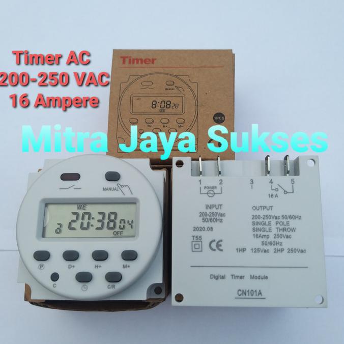 Jual TIMER AC LISTRIK DIGITAL 200-250 Vac 16 AMPERE | Shopee Indonesia