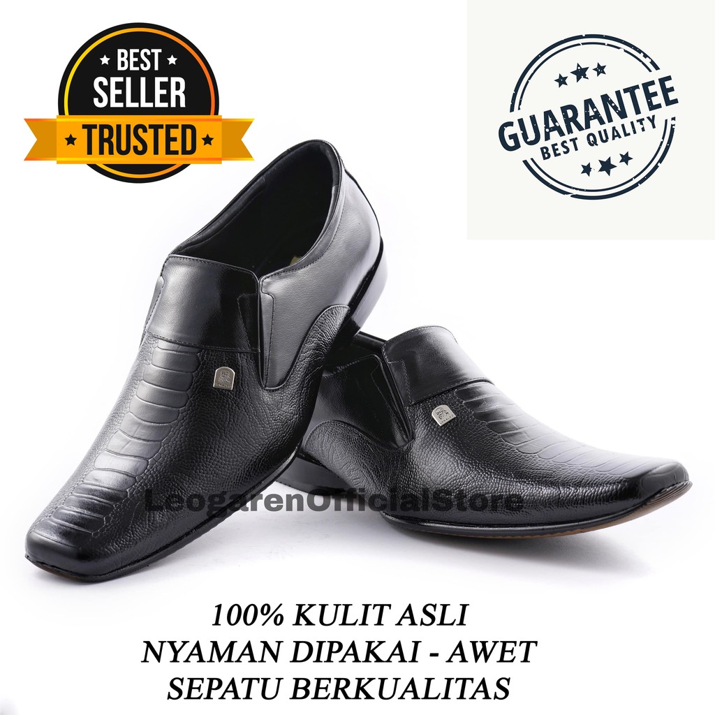 Jual LEOGAREN 1132 SEPATU PANTOFEL PRIA SEPATU KERJA KULIT SEPATU KULIT ...
