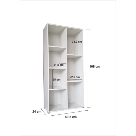 Jual rak serbaguna rak buku 7 susun warna putih murah | Shopee Indonesia