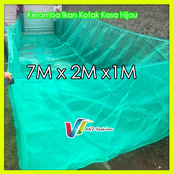 Jual Keramba Ikan Kotak Premium waring kasa hijau untuk pembesaran ikan ...