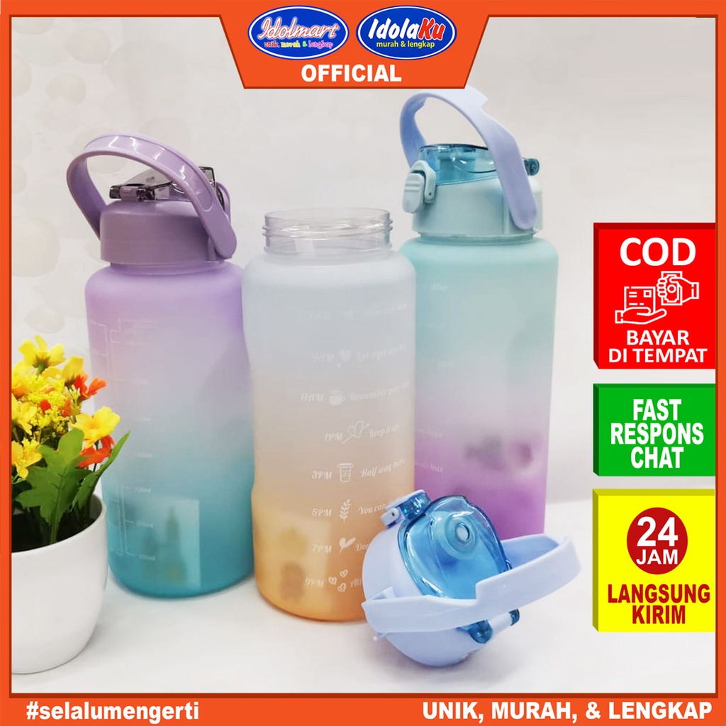 Jual IDOLMART Botol Minum Tritan 2000ml Botol Motivasi Idolmart Bdg ...