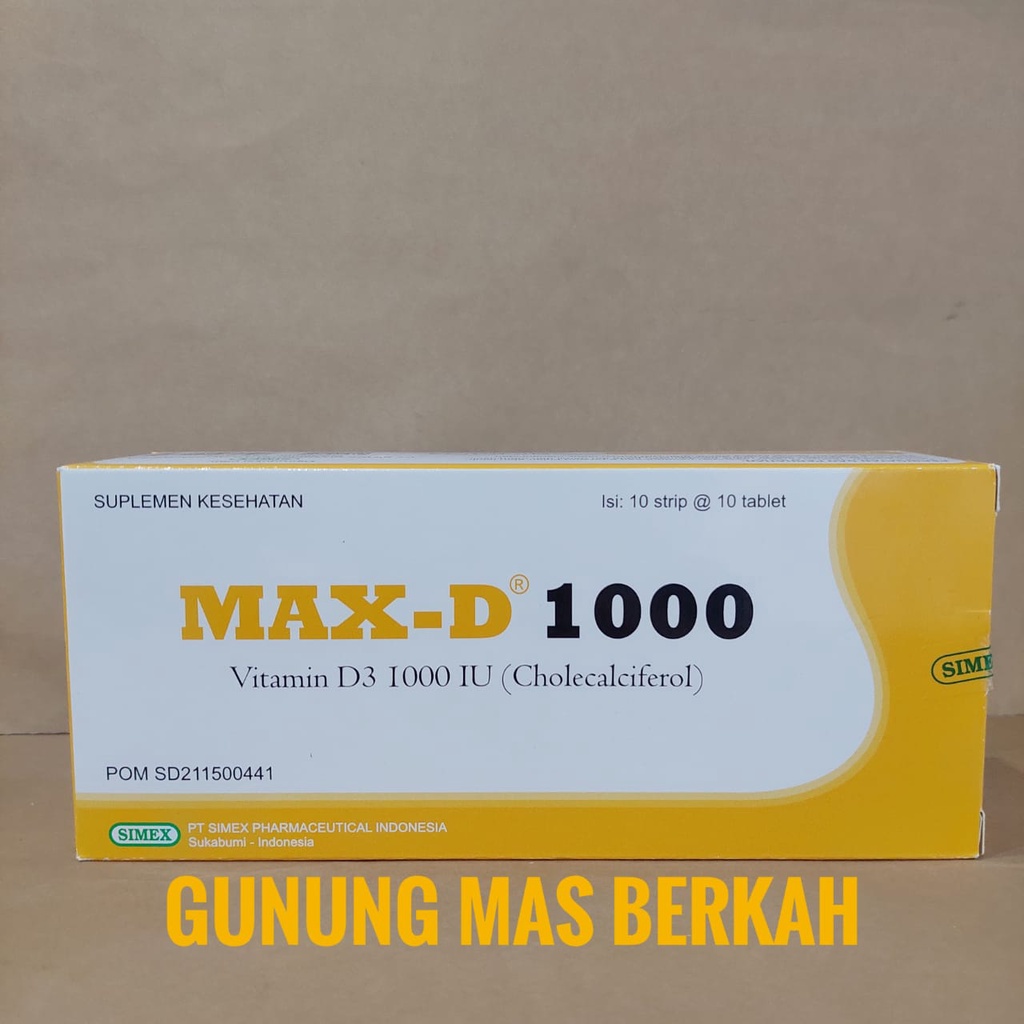 Jual MAX D 1000 IU MAX D VITAMIN D3 1000IU Vitamin D3 1000 IU ...