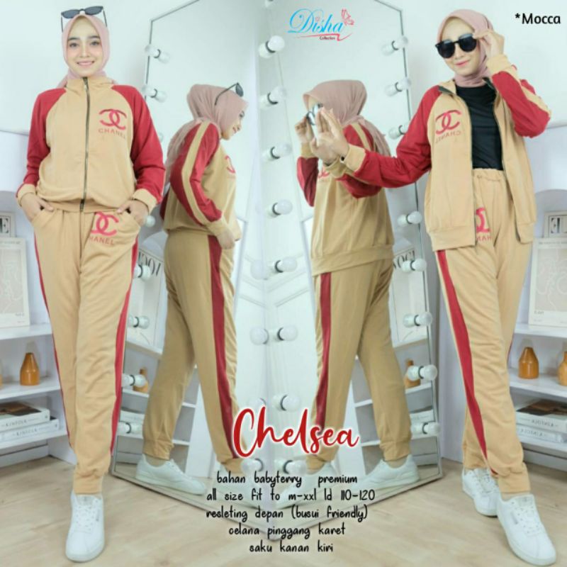 Jual Chelsea training set setelan baju olahraga wanita baju senam gowes ...
