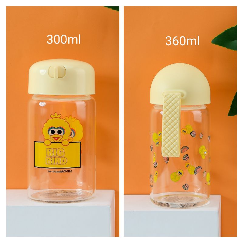 Jual Miniso Sesame Street Botol minum kaca (Big Bird) | Shopee Indonesia