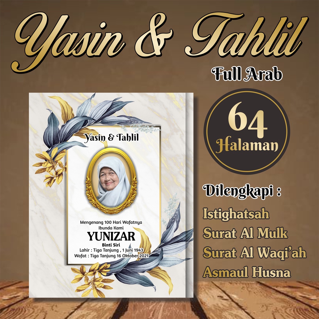 Jual Buku Yasin & Tahlil Custom | Gratis Desain & Cetak Foto | Shopee ...