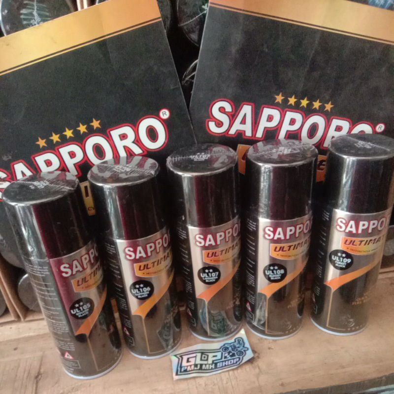 Jual Cat Semprot Saporo SAPPORO ULTIMATE BLACK SERIES 400 ml Hitam Seris UL105-UL106-UL107-UL108 ...