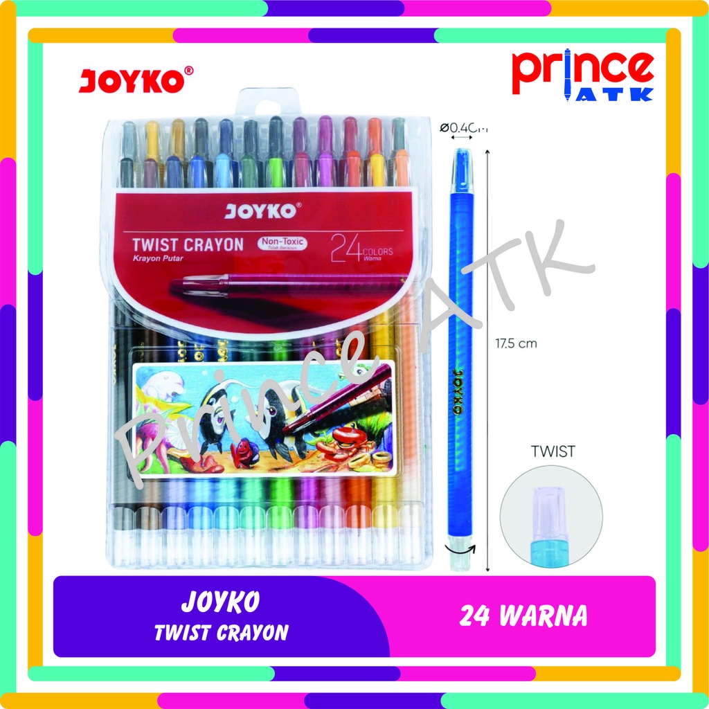 Jual JOYKO TWIST CRAYON / CRAYON PUTAR JOYKO 24 WARNA | Shopee Indonesia