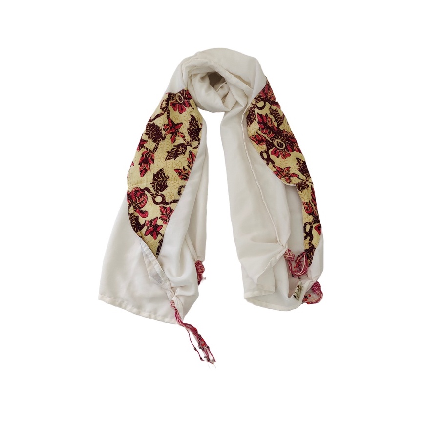 Jual Scarf Leher Polos Scarf Patchwork Batik Pink Wolfis Putih Pasmina ...
