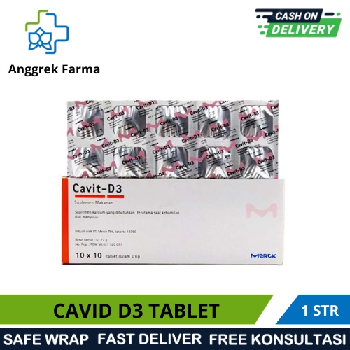Jual CAVID D3 TABLET/VITAMIN KALSIUM/VITAMIN TULANG IBU HAMIL DAN ...