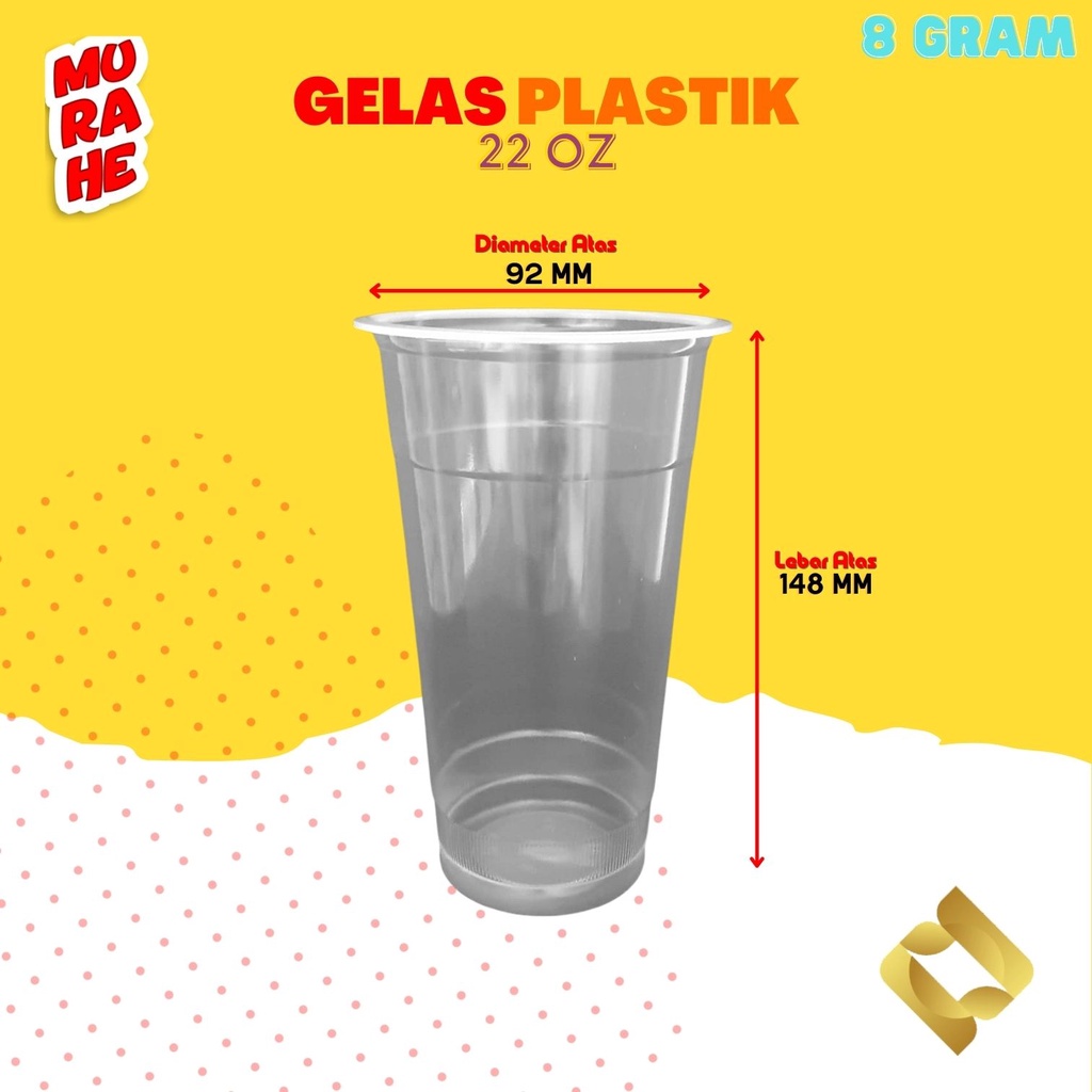 Jual GELAS PLASTIK PP RJM 22 OZ / GELAS PLASTIK TEBAL / PLASTIC CUP ...