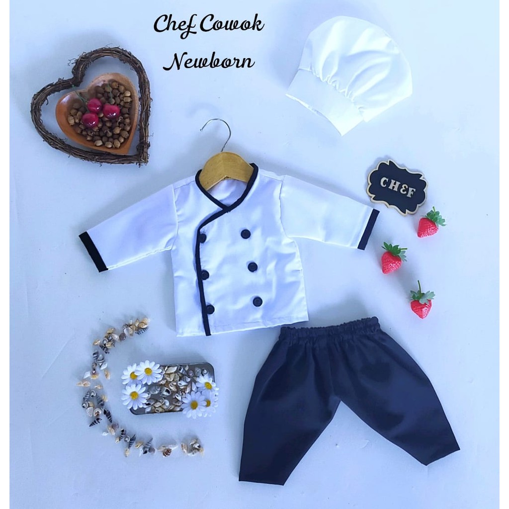 Jual KOSTUM KOKI COWOK JUNIOR / KOSTUM PHOTOSHOOT ANAK / KOSTUM KOKI USIA NEWBORN [ READY STOK ...
