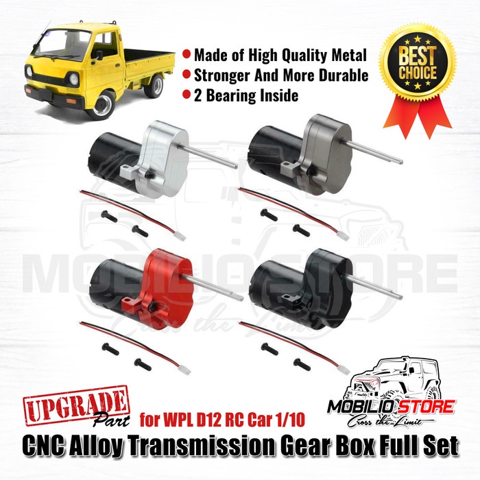 Jual Upgrade Part CNC Alloy Transmission Gear Box Full Set WPL D12 RC ...