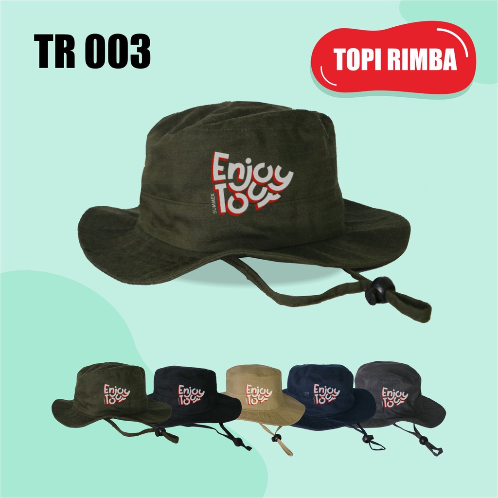Jual Topi Rimba Polos Desain Enjoy Tour Rimba Boonie Giggle Hat Topi ...