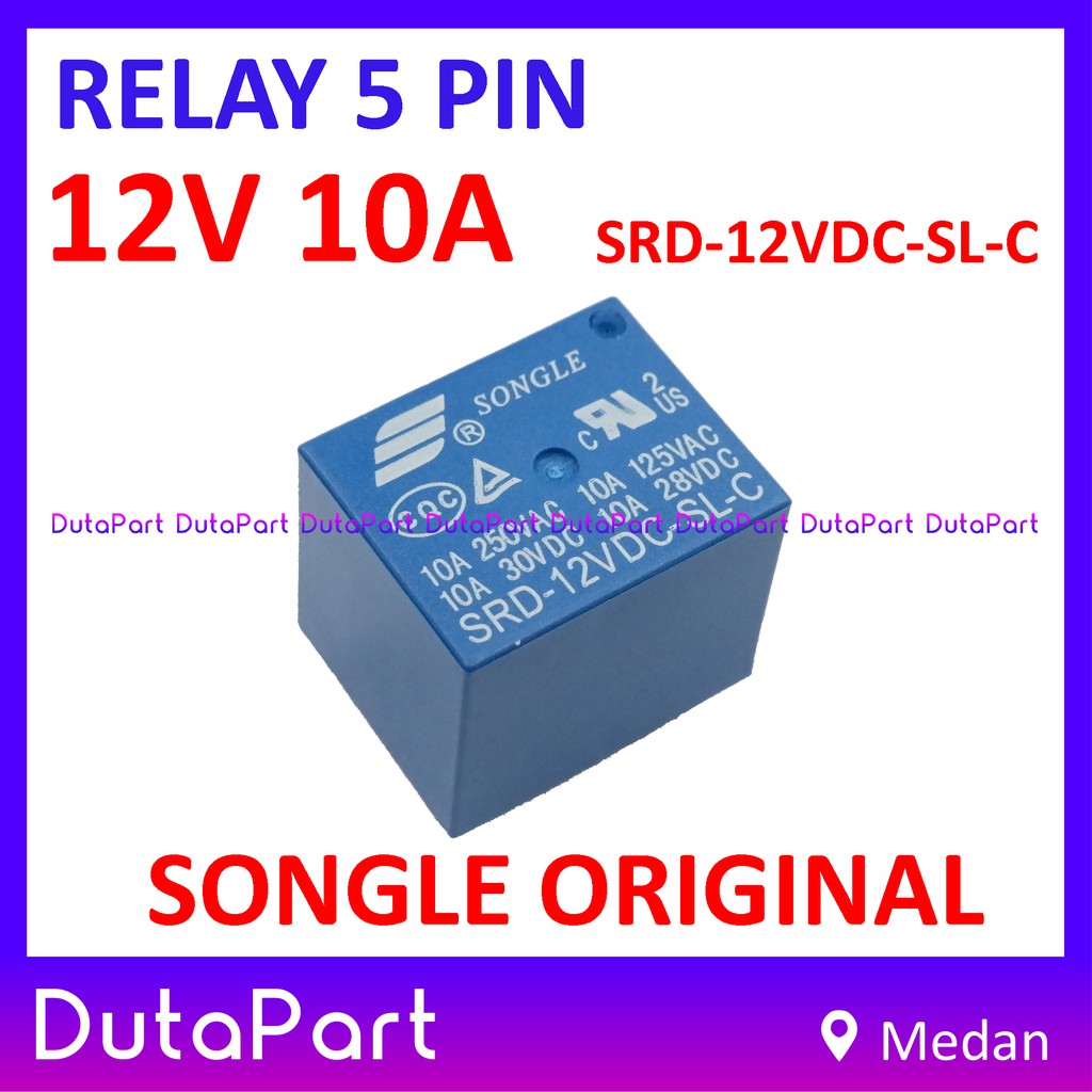 Jual Relay 12V 10A ORIGINAL SONGLE SRD-12VDC-SL-C 5 PIN Kaki 5P | Shopee Indonesia