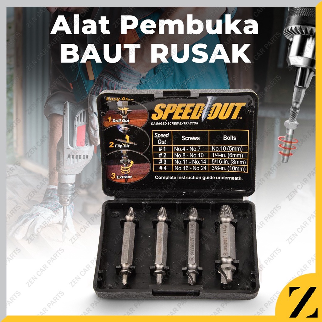 Jual ONEL Speedout Tool Damage Screw Extractor Remover Stripped Alat ...