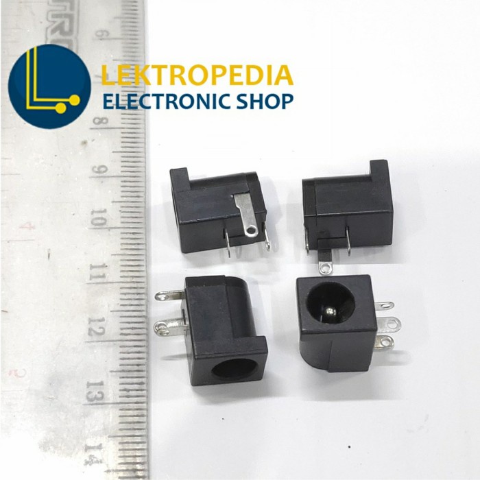 Jual soket DC power jack female socket 5.5x2.1mm PCB Tancap Mount DIP ...