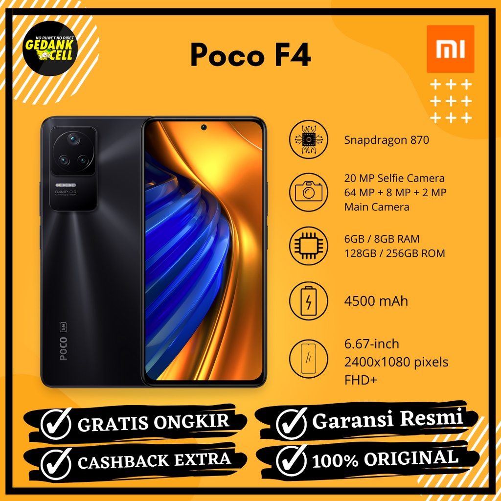 Jual Xiaomi Poco F4 (5G) 8/256gb 6/128gb - Hp New Resmi | Shopee Indonesia