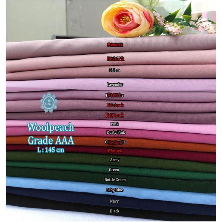 Jual Kain Wolfis Premium / Kain Wollpeach Grade Aaa (Per 0,5 Meter ...
