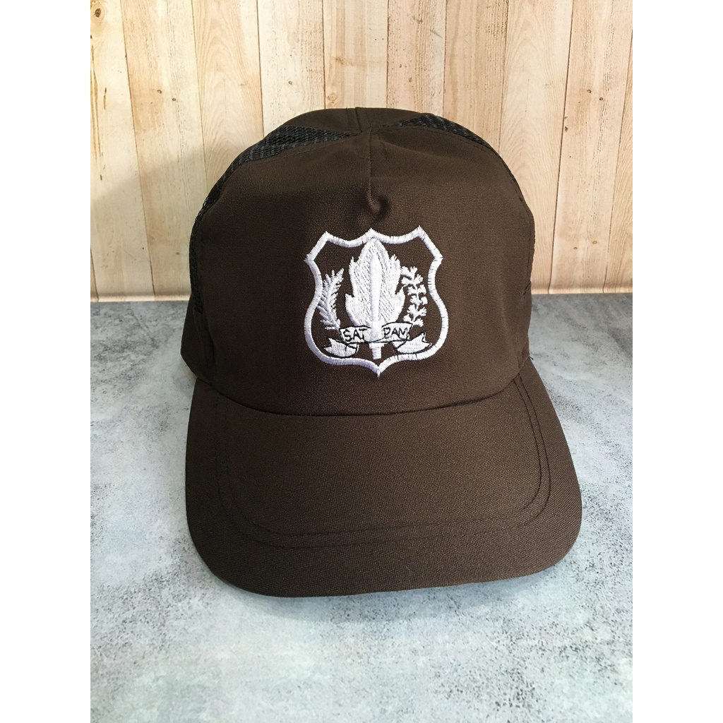 Jual Topi Larici Satpam Cokelat Logo - Topi Satpam Topi Security (Logo ...