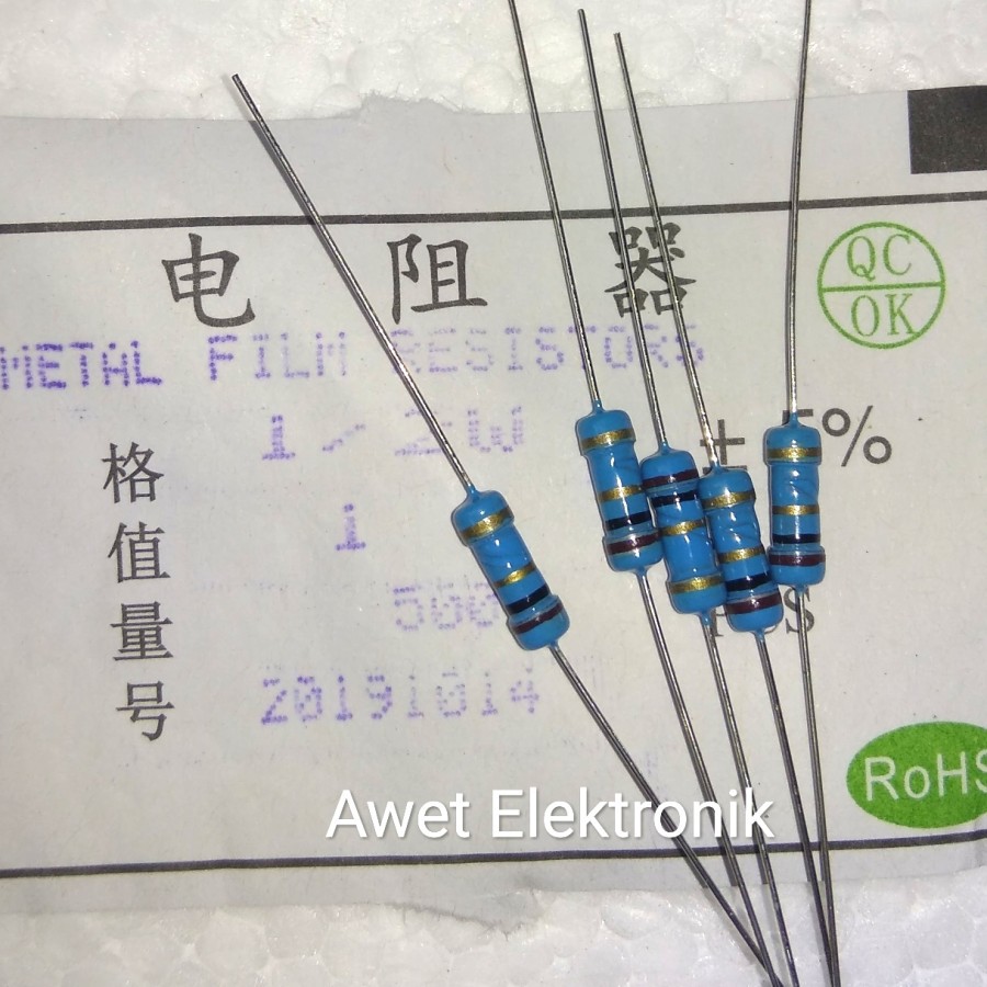 Jual resistor 1 ohm 1/2 watt resistor 1r 1/2w resistor 1R 1/2W | Shopee ...