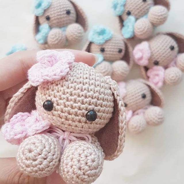 Jual Amigurumi (Boneka Rajut) Mini Bunny flower | Shopee Indonesia