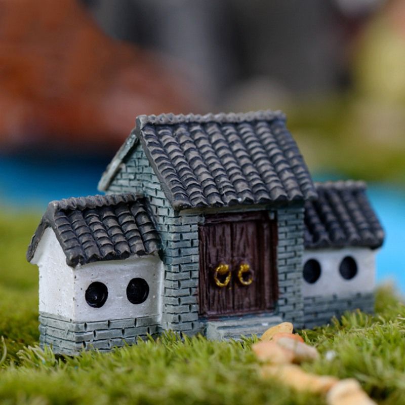 Jual 1pcs miniatur resin gerbang pintu rumah kuno dekorasi rumah boneka ...