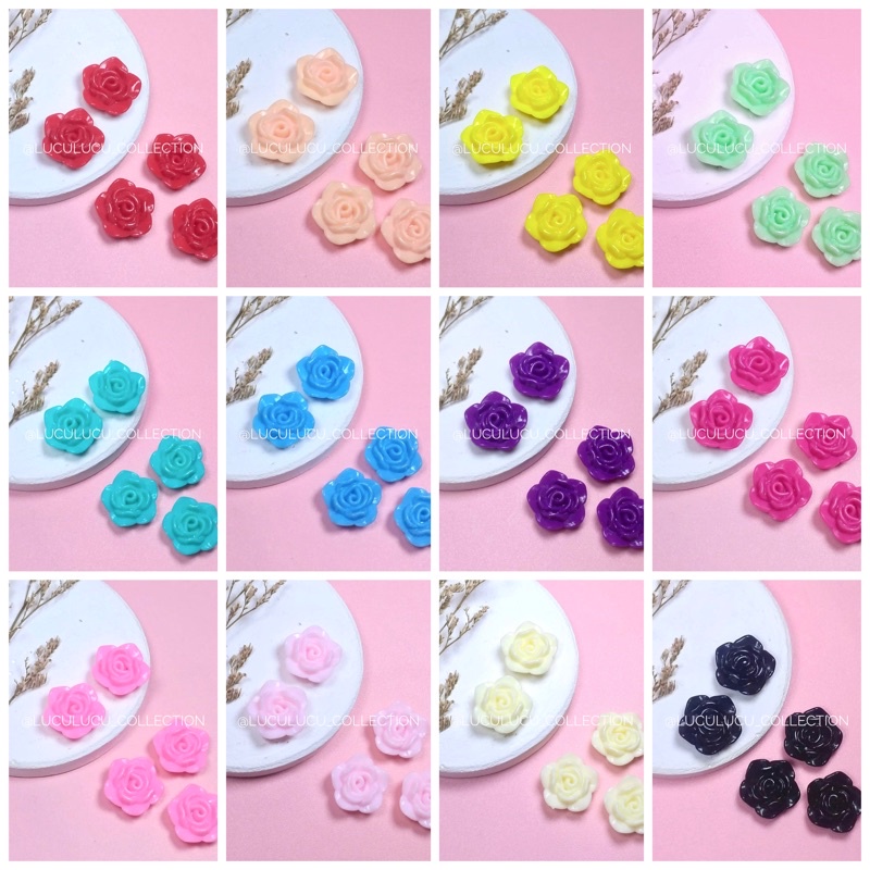 Jual Manik Bunga 04 (10 gram) / Manik Monte Mote Bunga Mawar Akrilik ...