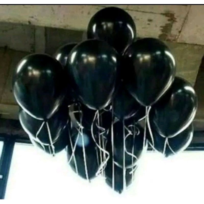 Jual Balon Latex Metalik 12 Inch Paket 10 Pcs Warna Hitam I Balon Hitam ...