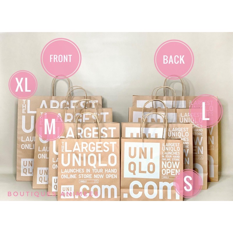 Jual MINIMAL 2PCS Paper Bag UNIQLO ORIGINAL | Shopee Indonesia