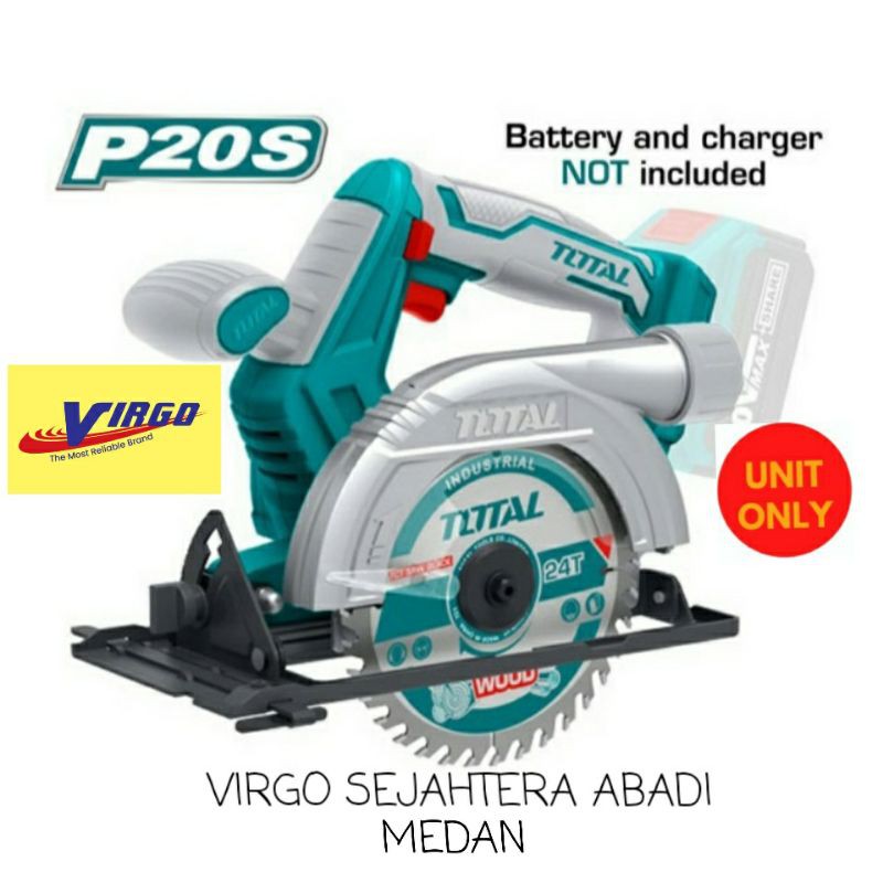 Jual TOTAL TSLI1401 MESIN CIRCULAR SAW BATERAI CORDLESS 20V UNIT ONLY ...
