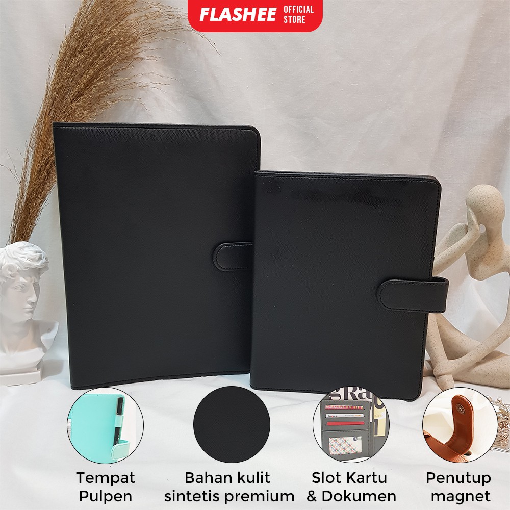 Jual Flashee Binder Polos Hitam A5 20 Ring B5 26 Ring Agenda Polos ...