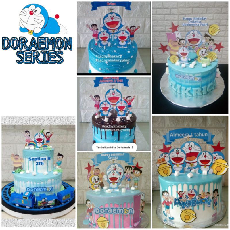 Jual Doraemon / kue ulang tahun / birthday cake / 2 tiers cake / kue ...