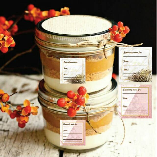 Jual Sticker nasi box / dessert box/ dessert jar (35 pcs - 2 desain ...