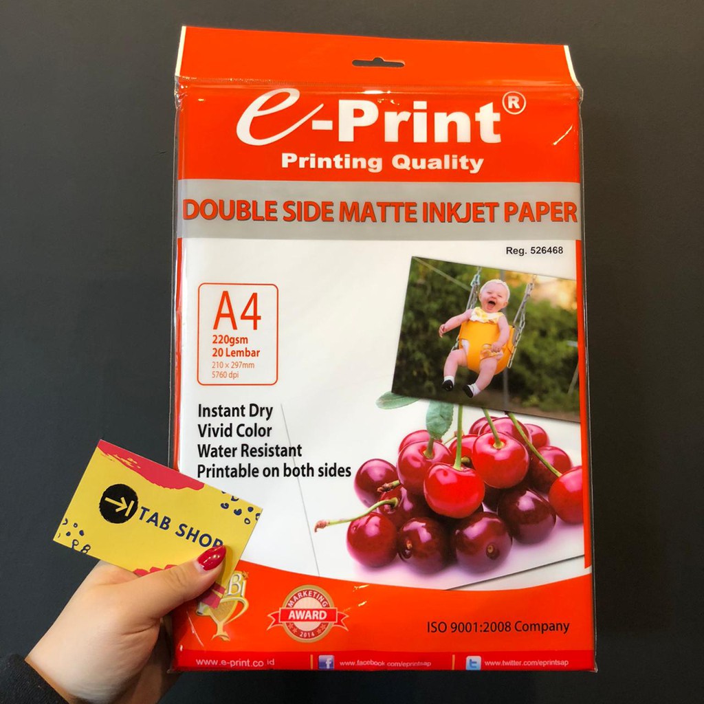 Jual TAB SHOP - EPRINT KERTAS SERTIFIKAT DOFF 2 SISI A4 220 GSM - E ...