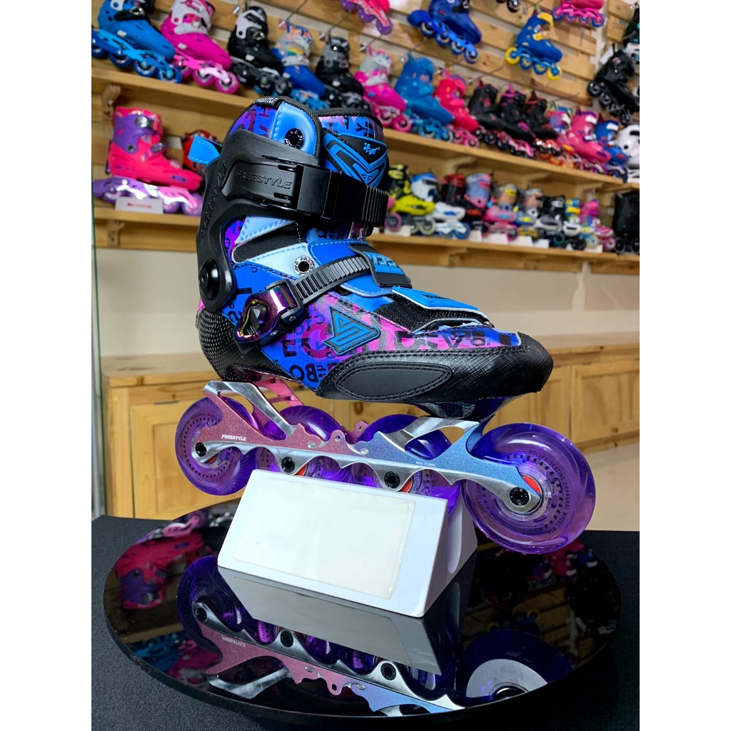 Jual Sepatu Roda Inline Freestyle Skate YJS X5 Pro Junior Carbon Blue ...