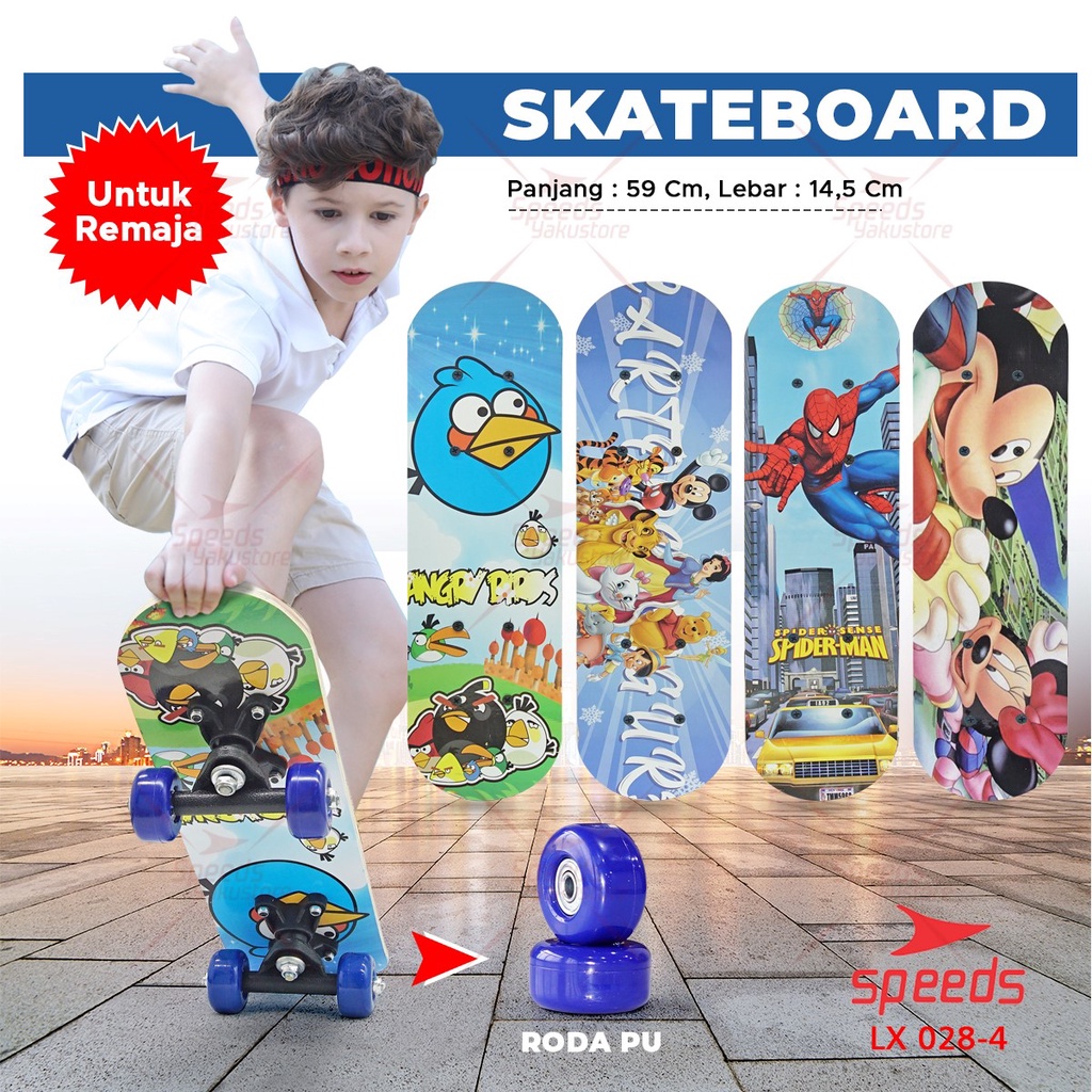 Jual SPEEDS Papan Skateboard Mainan Skateboard Anak Full Set Anak Kids ...