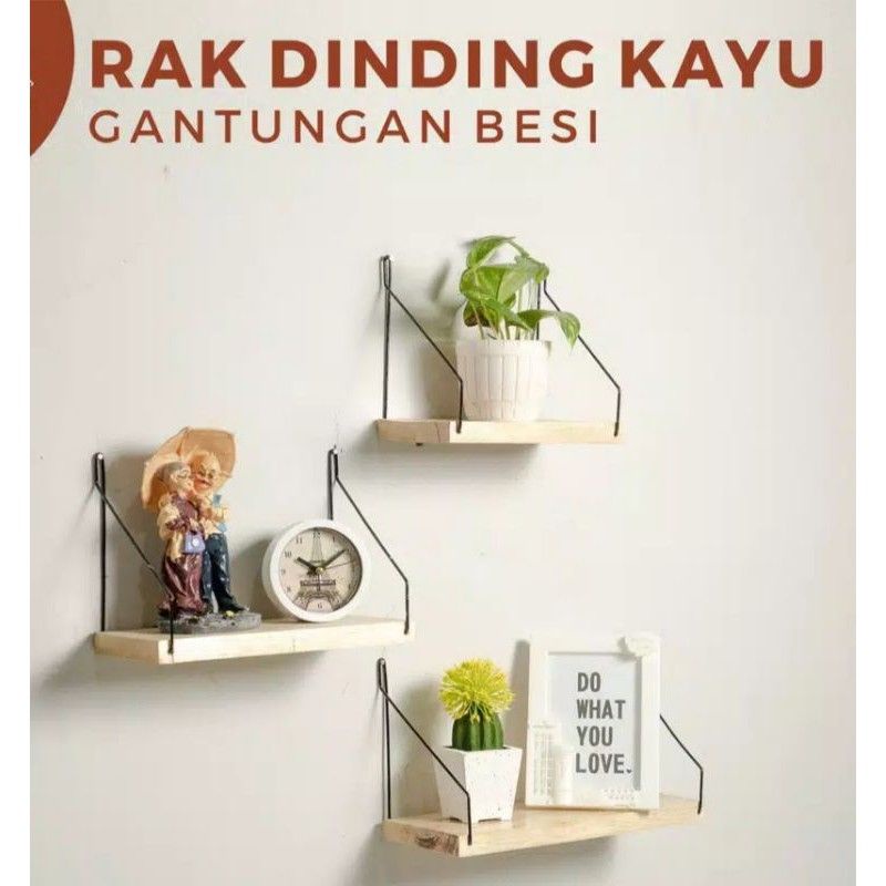 Jual Rak Dinding Tempel Kayu Besi Gantung Rak Dinding Kayu Besi ...