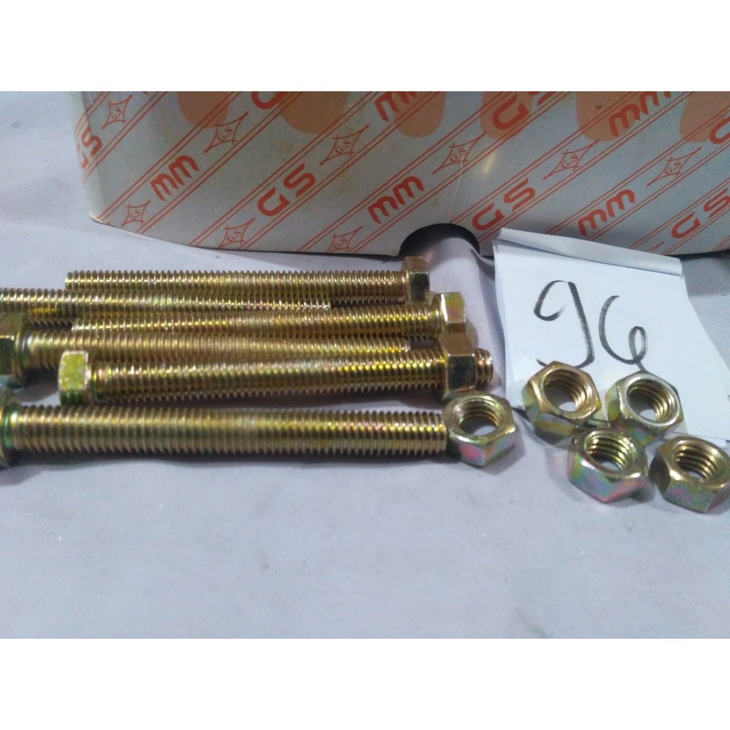 Jual Baut Mur kuningan diameter 8 mm panjang 7 cm kunci 12 8 m x 70 mm ...