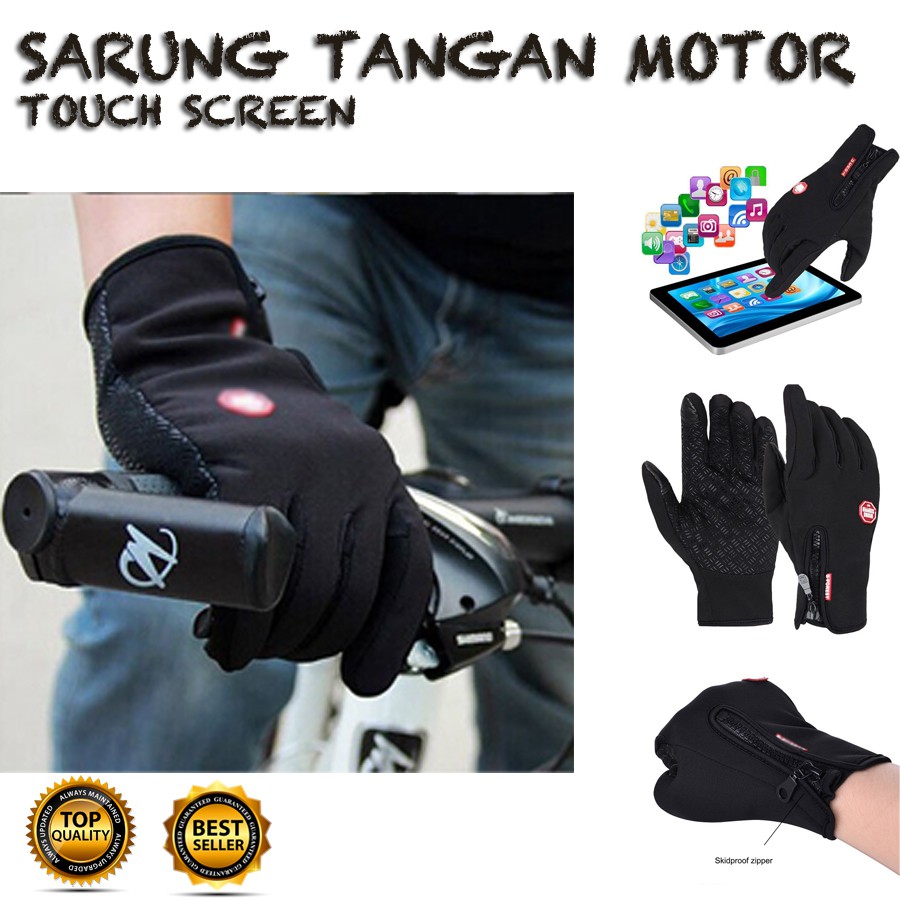 Jual Sarung Tangan Motor Touch Screen Sepeda Gunung Anti Slip Touch ...