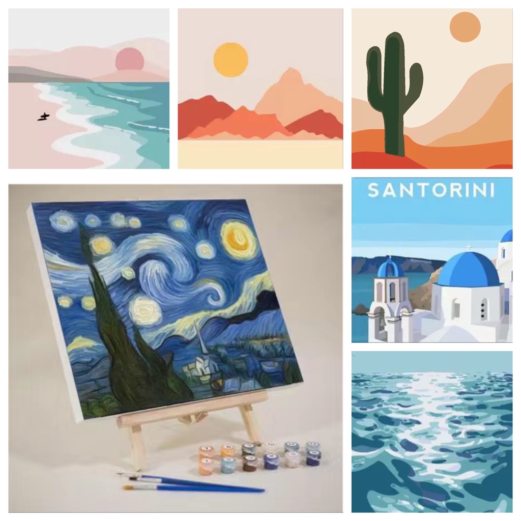 Jual With Frame / Paint by Number / DIY Canvas Acrylic Paint / Painting ...