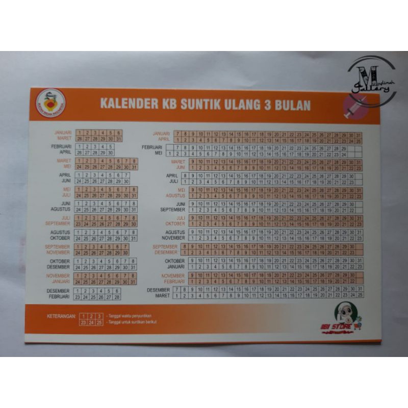 Jual Kalender KB 3 bulan | Shopee Indonesia
