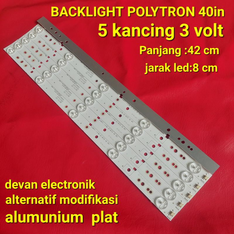 Jual Lampu led tv lampu led backlight tv led 5kancing 3v buat polytron ...