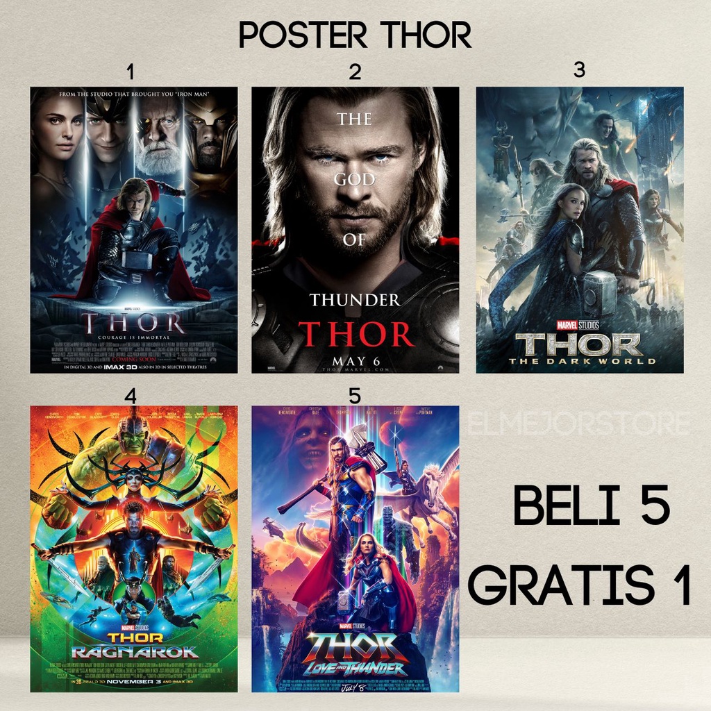 Jual Poster Marvel Thor Avengers Chris Hemsworth Natalie Portman Jane ...