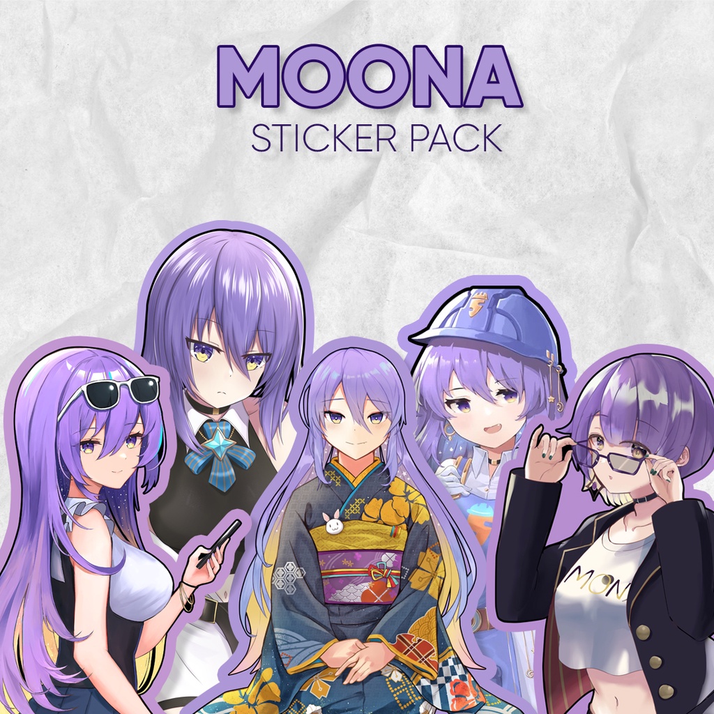 Jual Stiker Pack Moona Hoshinova Hololive Vtuber Anime Sticker ...