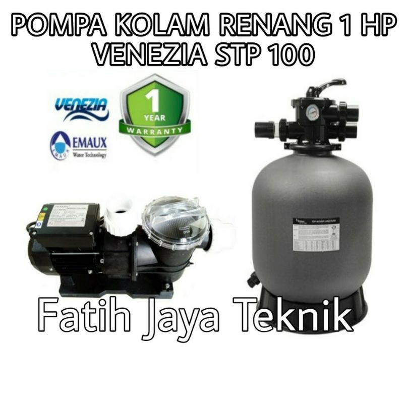 Jual Pompa Kolam Renang 1hp Venezia STP 100 + Sand Filter Emauk 16 in ...