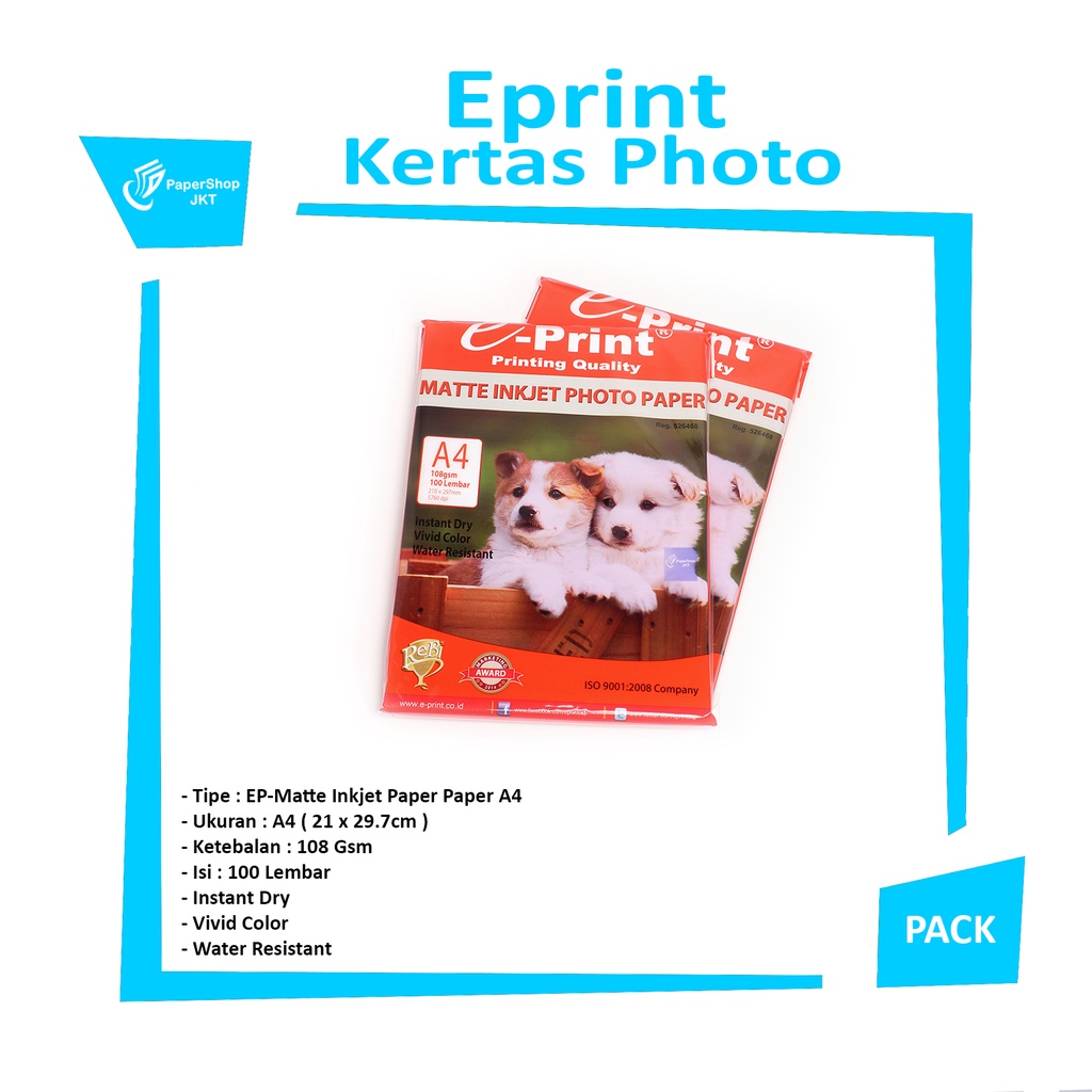 Jual EPRINT - matte inkjet paper paper a4 108gsm | Shopee Indonesia