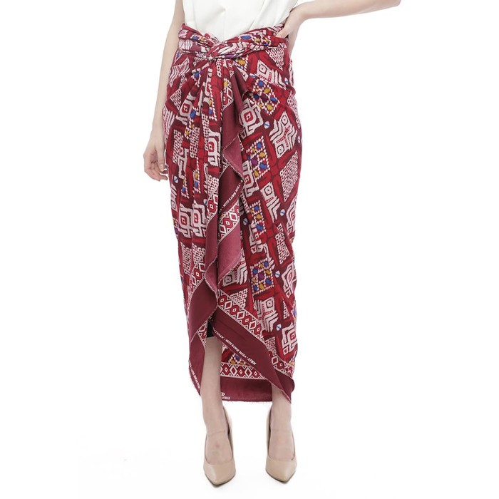 Jual Krisma Kain Bentenan Kekusi Kain Khas Manado PAtola ATBM - Merah ...