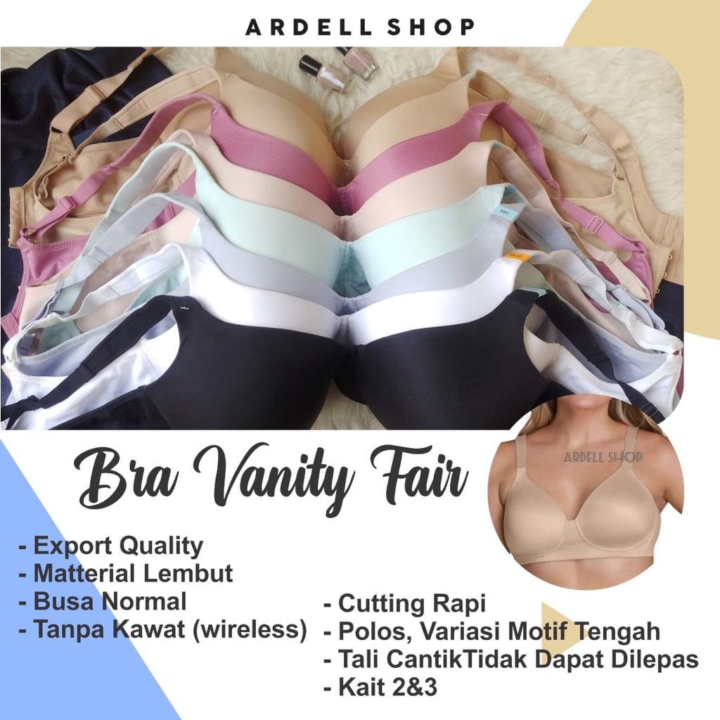 Jual DV BRA WANITA TANPA KAWAT VANITY FAIR CUP POLOS 38C 38E 44E 71282 MT | Shopee Indonesia