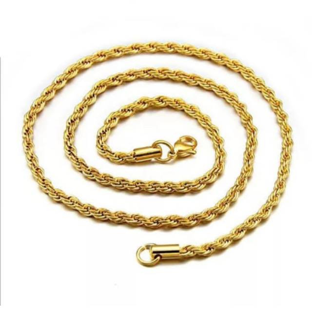 Jual Rantai Kalung Titanium Gold Model Tambang | Shopee Indonesia