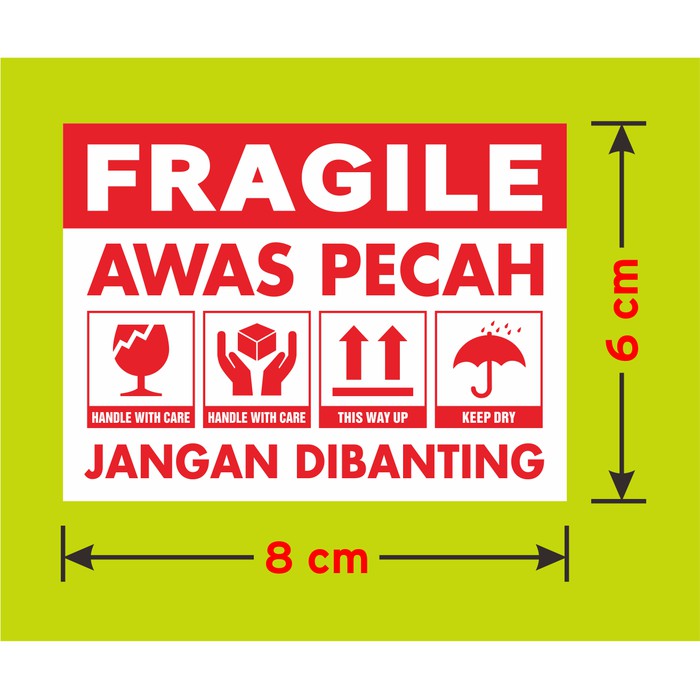 Jual Stiker Label Fragile Awas Pecah Stciker Jangan Dibanting Hati-hati ...